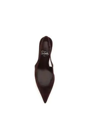 CHRISTIAN LOUBOUTIN Miss Z Slingback Suede Pumps
