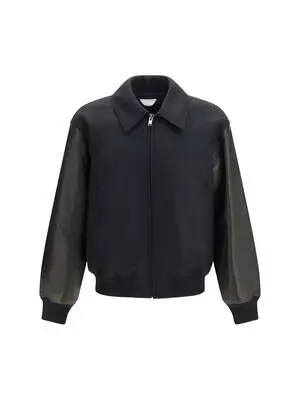 Bottega Veneta Wool And Leather Jacket - Black