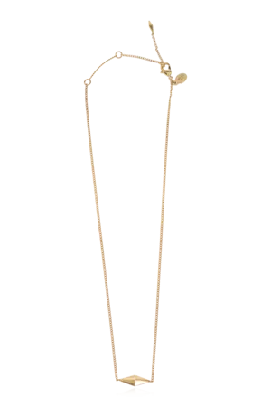 JIMMY CHOO Tone Brass Logo Necklace