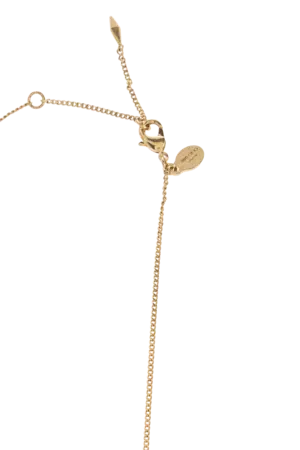 JIMMY CHOO Tone Brass Logo Necklace