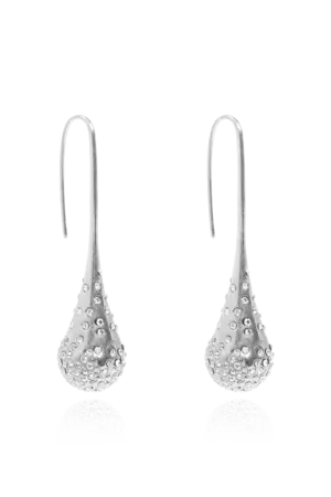 JIMMY CHOO Brass Earrings With Shimmering Crystals - Silver