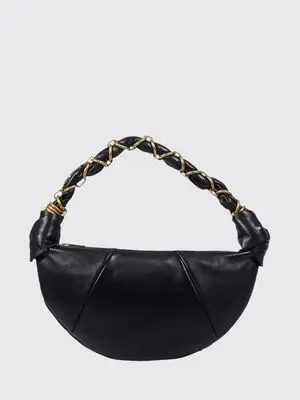 Saint Laurent Amalia Lambskin Hobo Bag With Woven Handle - Black