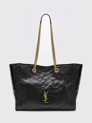 Saint Laurent Niki Shoulder Bag In Quilted Calfskin With Monogram - Black