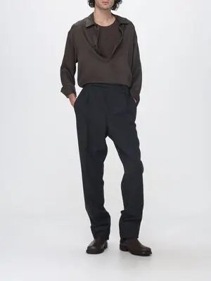 Saint Laurent Tapered Fit Virgin Wool Tailored Trousers With Pleats