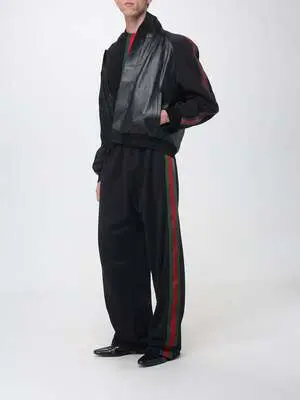 Gucci Slim Fit Striped Web Detail Cashmere Crewneck Jumper - Black