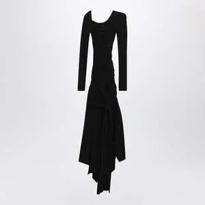 Attico Draped Cut-out Midi Dress - Black