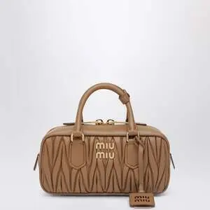 Miu Miu Caramel Arcadie Bag In Matelasse Nappa Leather - Brown