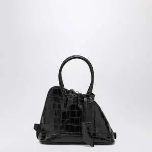 Attico Sant Ambroeus Mini Bag With Crocodile Effect - Black