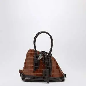Attico And Black Sant Ambroeus Mini Bag With Crocodile Effect - Brown