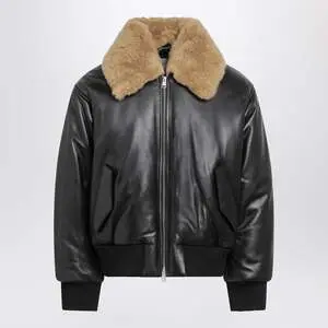AMI Paris Padded Lambskin Jacket - Black