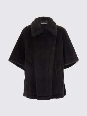 Max Mara Double-breasted Short Coat In Alpaca, Virgin Wool And Silk - Brown