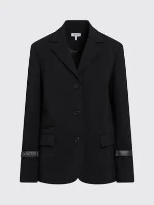 Loewe Cropped Single-breasted Wool-blend Blazer With Lapel Collar