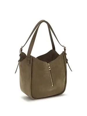 Loewe Hammock Flip Suede Handbag - Green