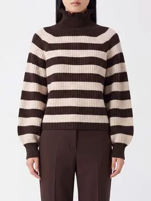 Max Mara Wool And Cashmere Turtleneck Jumper With Balloon Sleeves - Multicolor