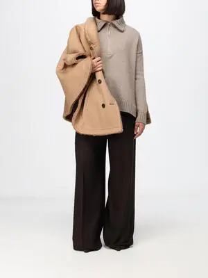 Max Mara Alpaca Blend Jumper With Stand Collar And Half-zip
