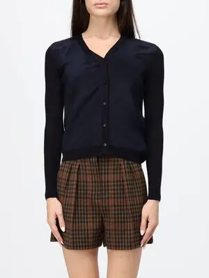 Max Mara Silk And Cashmere V-neck Cardigan With Button Closure - Blue