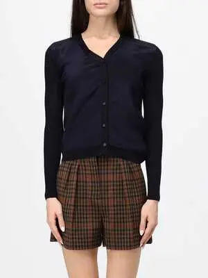 Max Mara Silk And Cashmere V-neck Cardigan With Button Closure - Blue