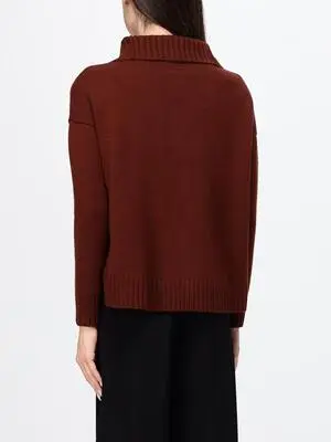 Max Mara Alpaca Blend Jumper With Stand Collar And Half-zip