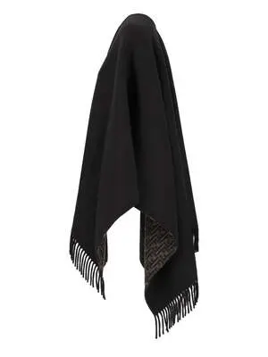 Fendi Ff Zucca Wool And Cashmere Poncho