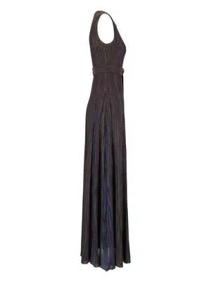 Missoni Long Lamé Viscose Dress With A Belt