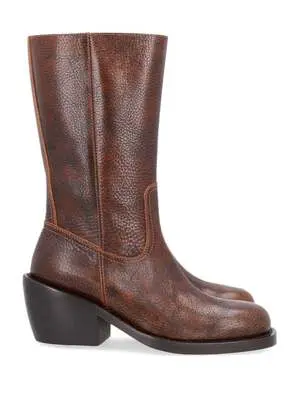 Dries Van Noten Ankle Boot With A Buckle - Brown