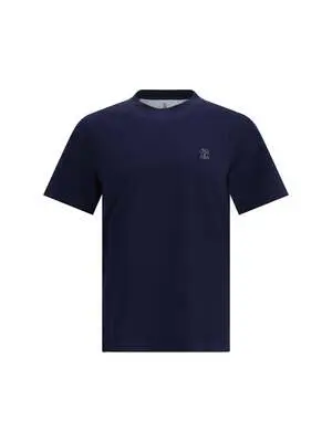 Brunello Cucinelli Logoed T-shirt - Blue