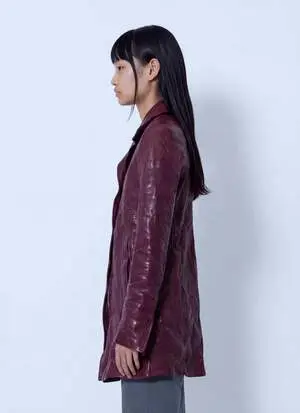 Miu Miu Textured Leather Coat