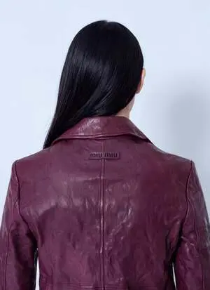 Miu Miu Textured Leather Coat