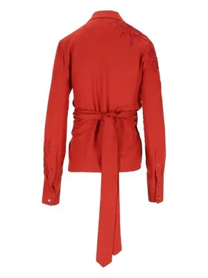 Dries Van Noten Wrap Shirt With Embroidery