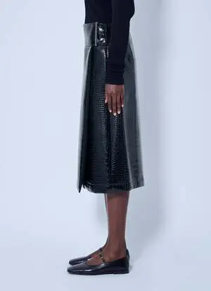 Sportmax Aquile Embossed Midi Skirt