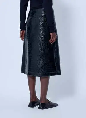 Sportmax Aquile Embossed Midi Skirt