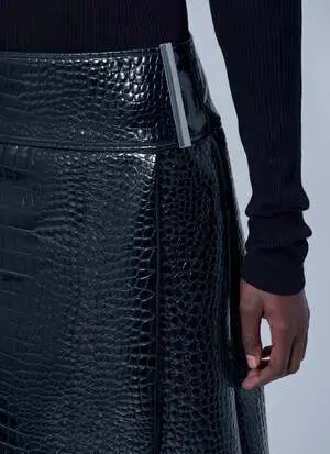 Sportmax Aquile Embossed Midi Skirt