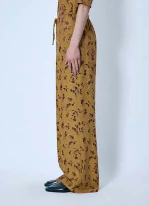 Dries Van Noten Floral Wide-leg Trousers - Yellow