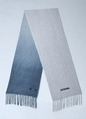 Jacquemus Logo Motif Scarf - Gray