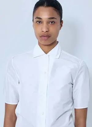 JIL SANDER Short Sleeve Cotton Poplin Shirt