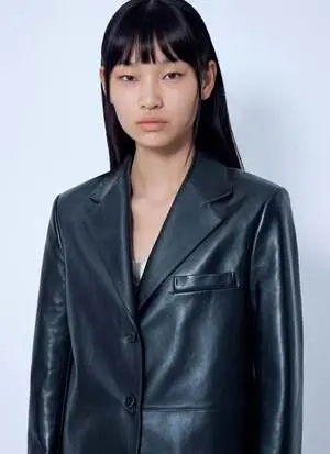 JIL SANDER Single-breasted Leather Blazer