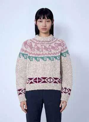 Moncler Geometric Jacquard Wool Blend Jumper