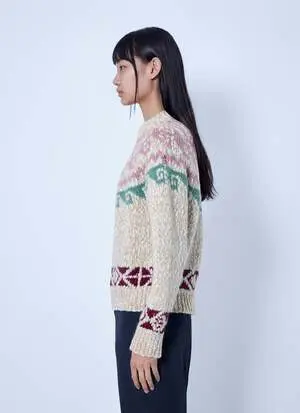 Moncler Geometric Jacquard Wool Blend Jumper