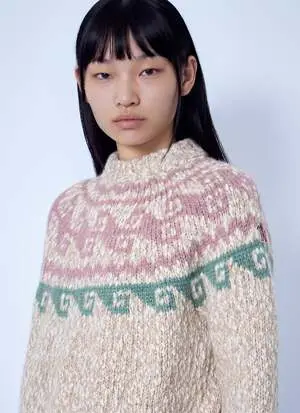 Moncler Geometric Jacquard Wool Blend Jumper