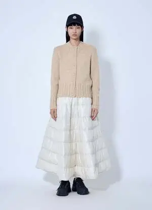 Moncler Ribbed Cardigan In Wool Blend