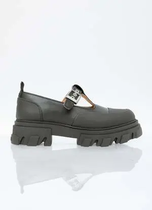 GANNI Cleated Mary-jane Shoes - Black
