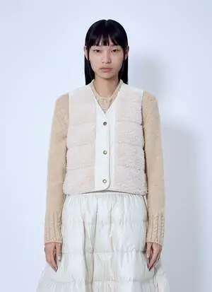 Moncler Fluffy Teddy Padded Gilet - Multicolor