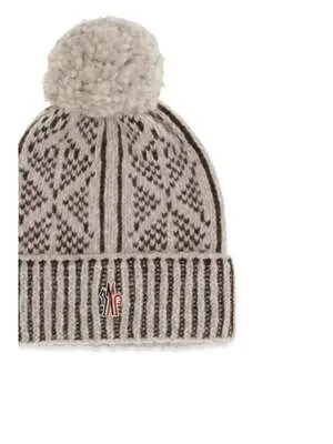 Moncler Alpaca, Wool And Nylon Blend Beanie With Pom-pom