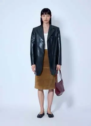 JIL SANDER Panelled Suede Midi Skirt
