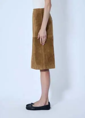 JIL SANDER Panelled Suede Midi Skirt