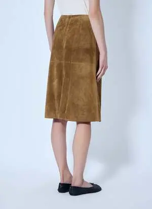 JIL SANDER Panelled Suede Midi Skirt