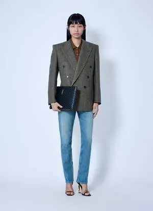 Saint Laurent Double-breasted Herringbone Blazer