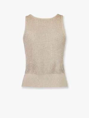 Brunello Cucinelli Openwork Cotton Knit Top