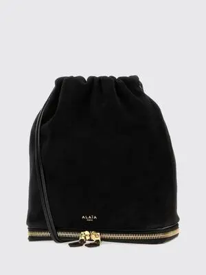 Alaïa Le Pochon Mini Suede Bucket Bag With Drawstring Closure