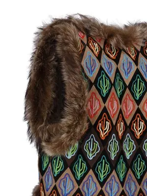 GOLDEN GOOSE Embroidered Shearling Vest
